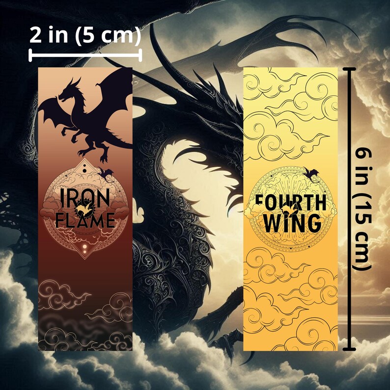 Printable Bookmarks -the Fourth Wing - Iron Flame - Gift for Book ...