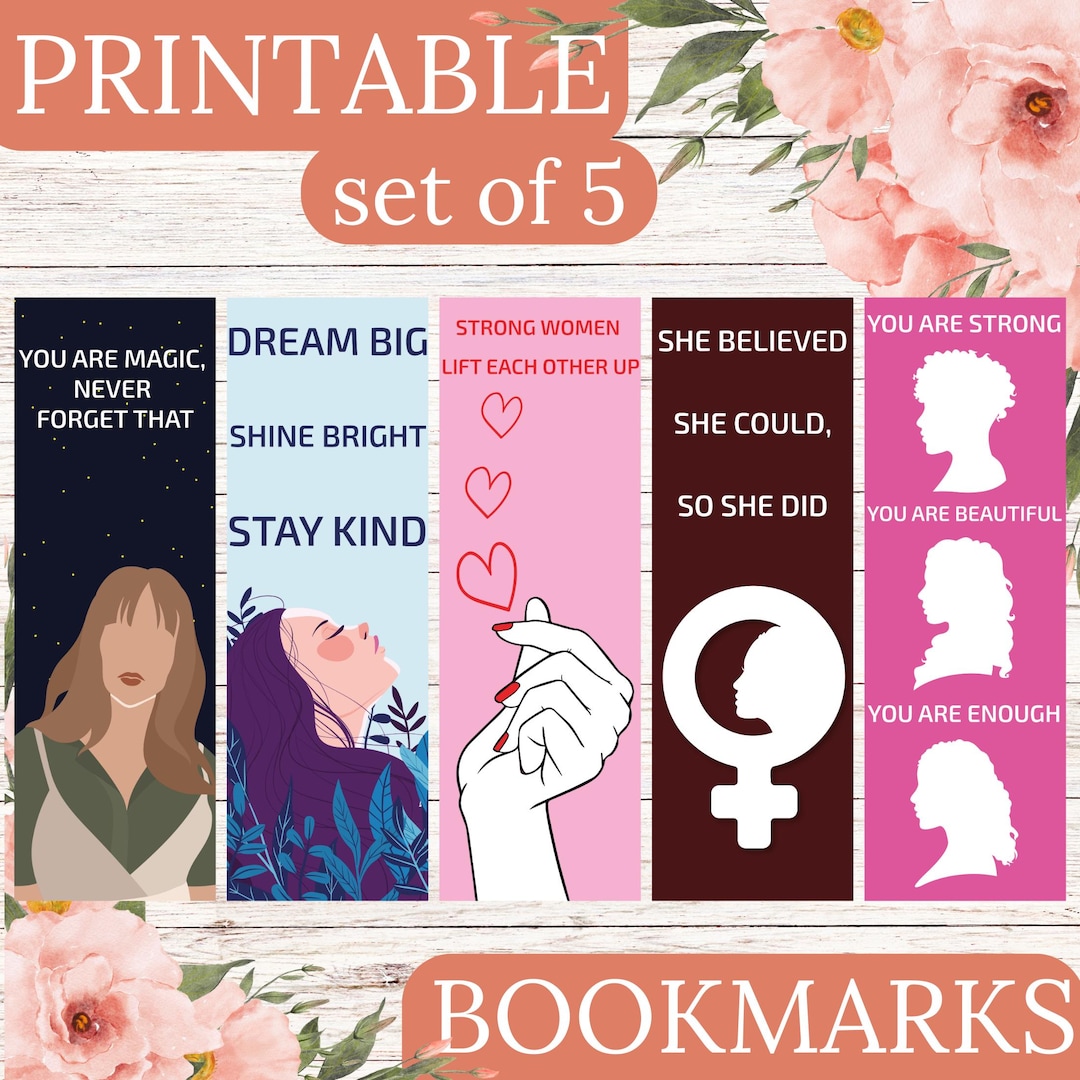 Women Empowerment Printed Bookmarks - Feminine Bookmark With ...