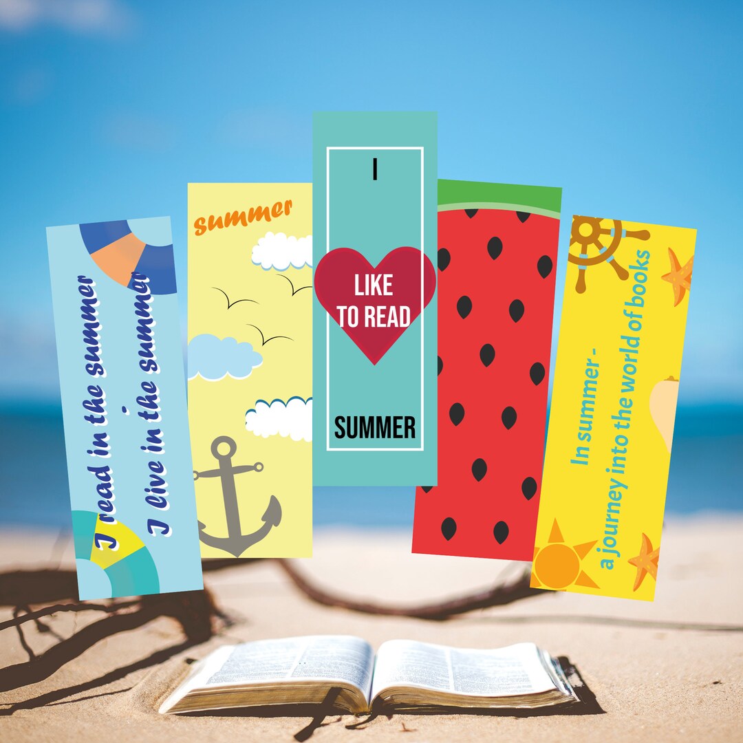 Digital Bookmark 26 Marine, Summer Style Motivating Phrases Instant ...