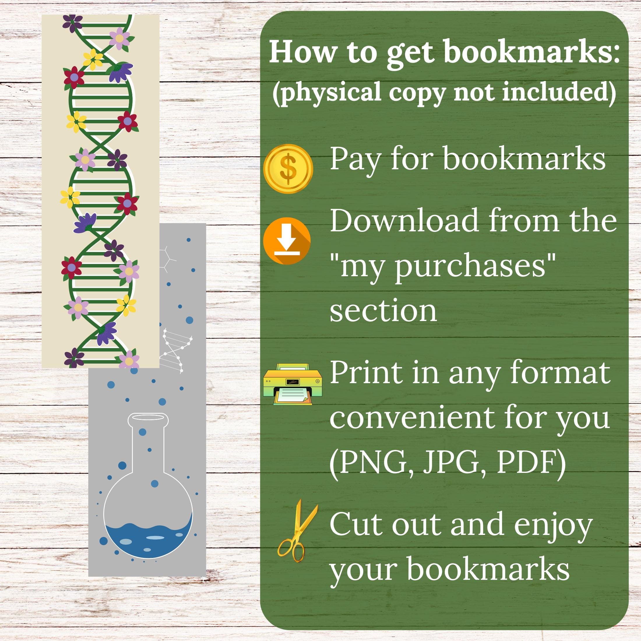 Printable Cute Bookmarks for School – Funny Biology Bookmark Set ...