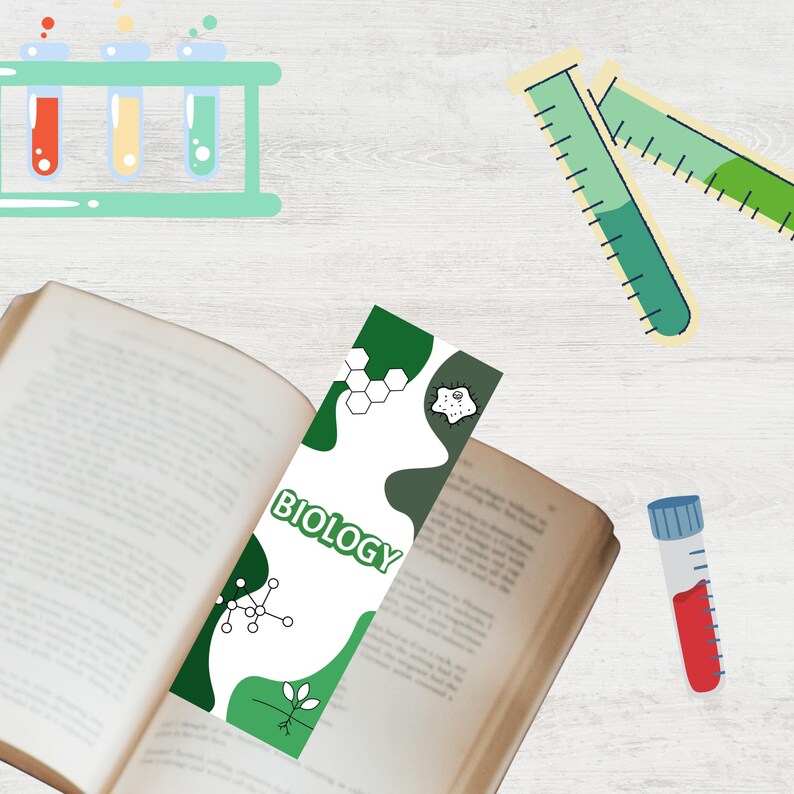 Biology & Chemistry Printable Bookmark Set Lab Theme, DNA Design ...