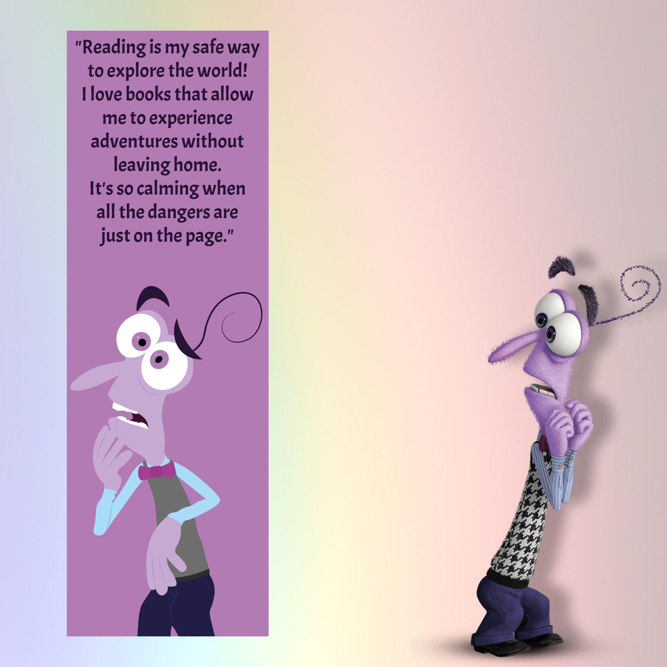 Digital Bookmarks 2*6 - Inside Out Characters With Quotes - Instant ...