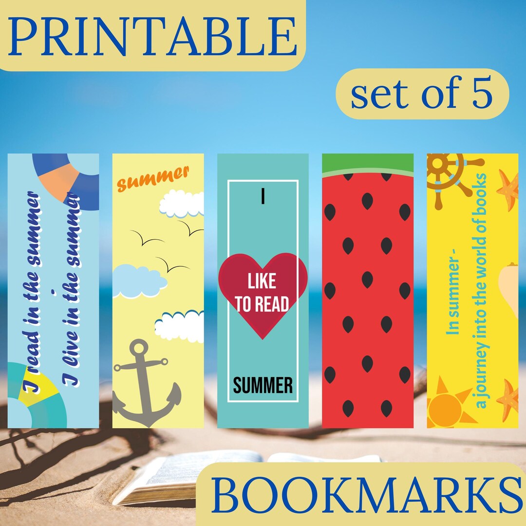 Tropical Summer Bookmarks: Beach Reads Gift Set (digital Download) - Etsy