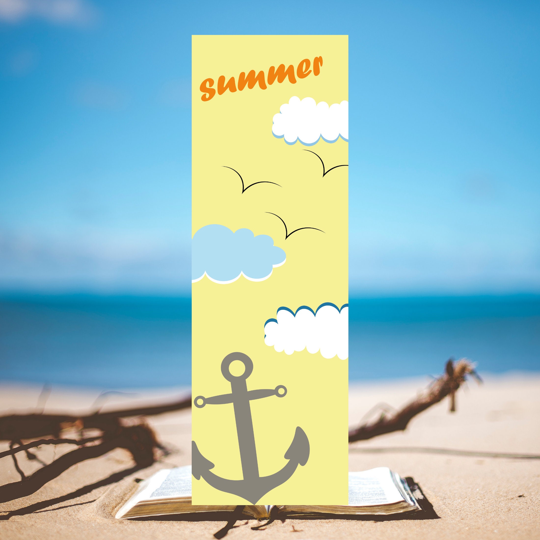 Digital Bookmark 26 Marine, Summer Style Motivating Phrases Instant ...