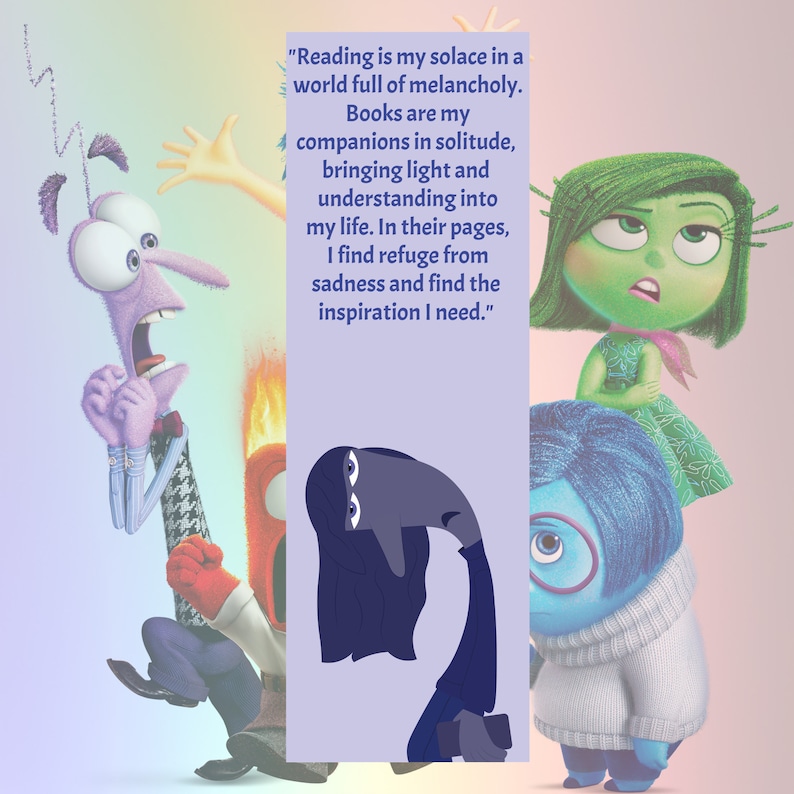 Digital Bookmarks 26 Inside Out Characters and Quotes Ideal Gift for ...
