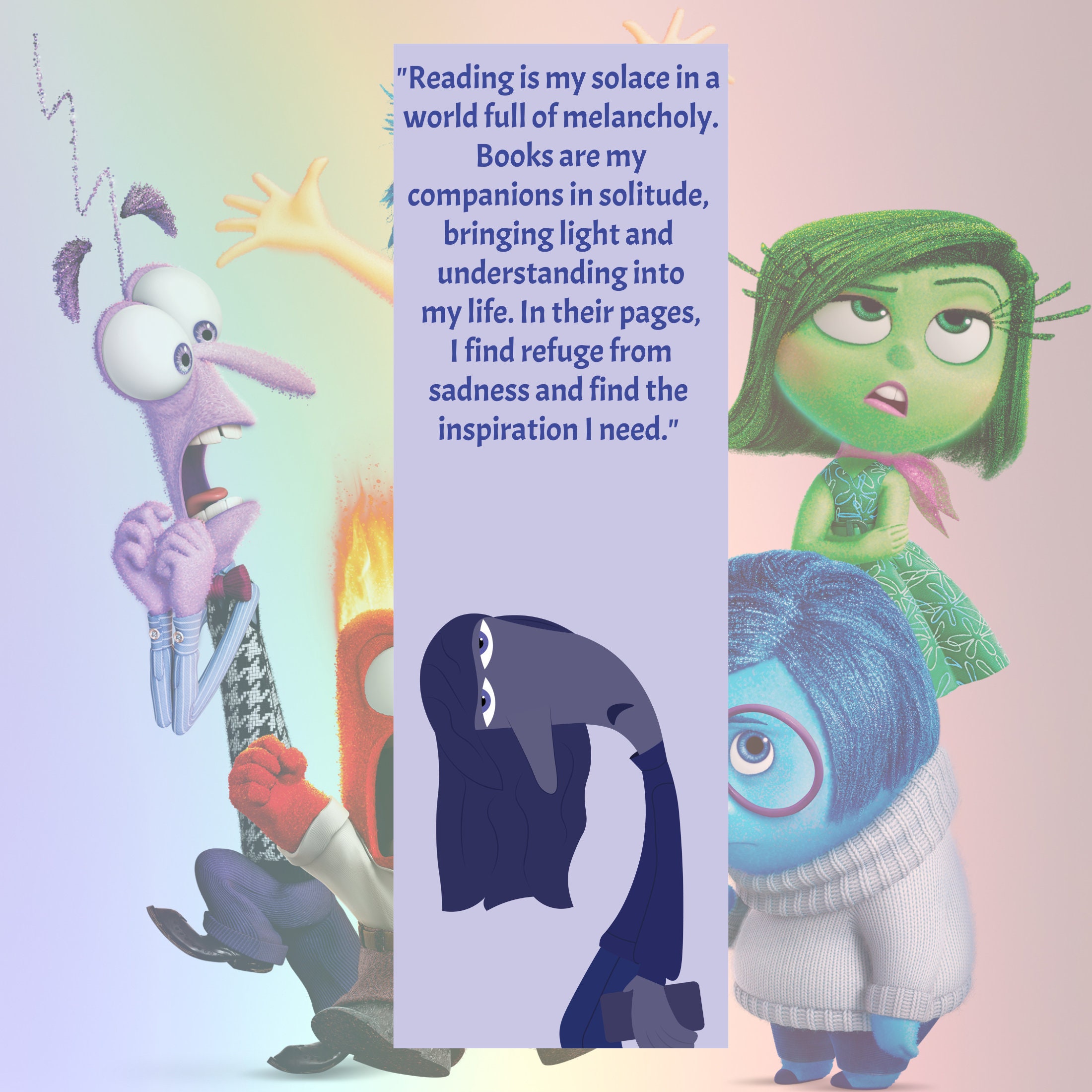 Digital Bookmarks 26 Inside Out Characters and Quotes Ideal Gift for ...
