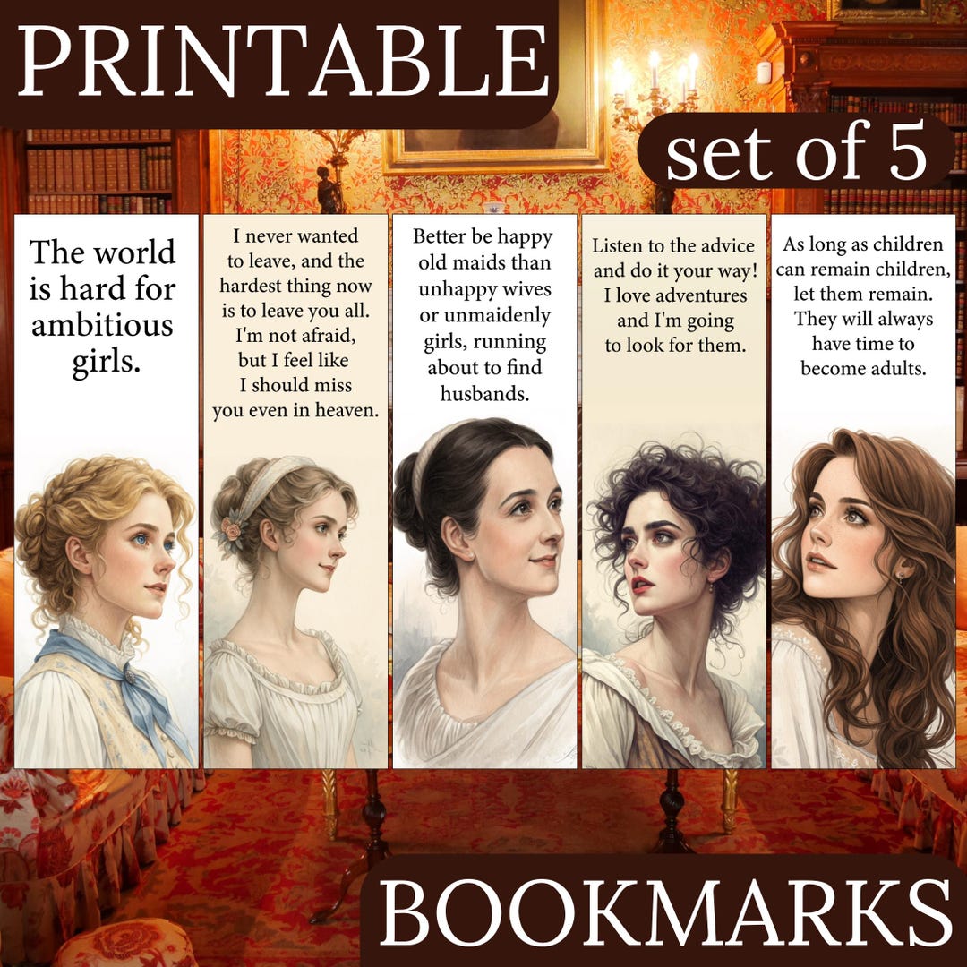 Little Women Bookmarks Set Jo, Meg, Beth, and Amy Sisters March ...