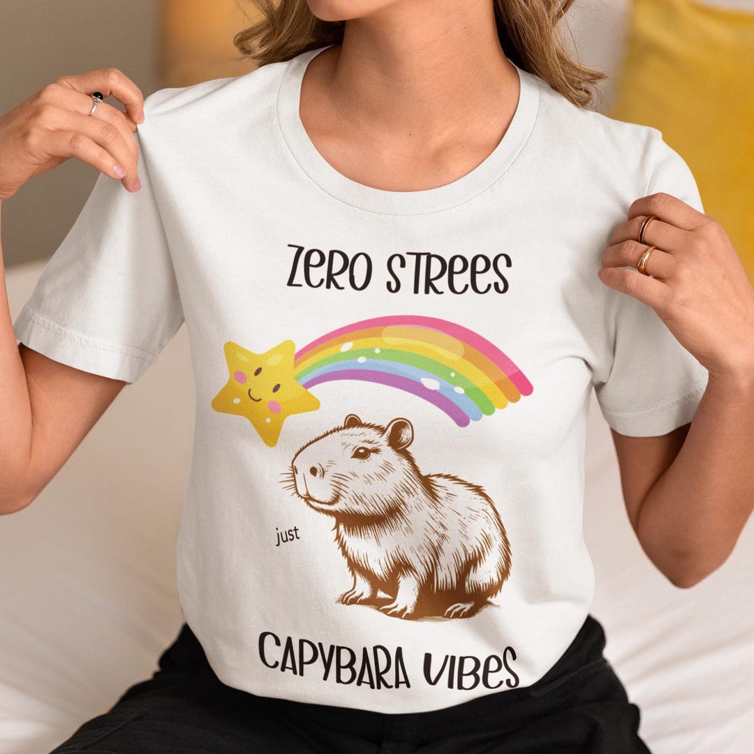 Capibara vibes shirt, funny women's shirt, men and children,Capibara T-shirt Comfort Colors ...