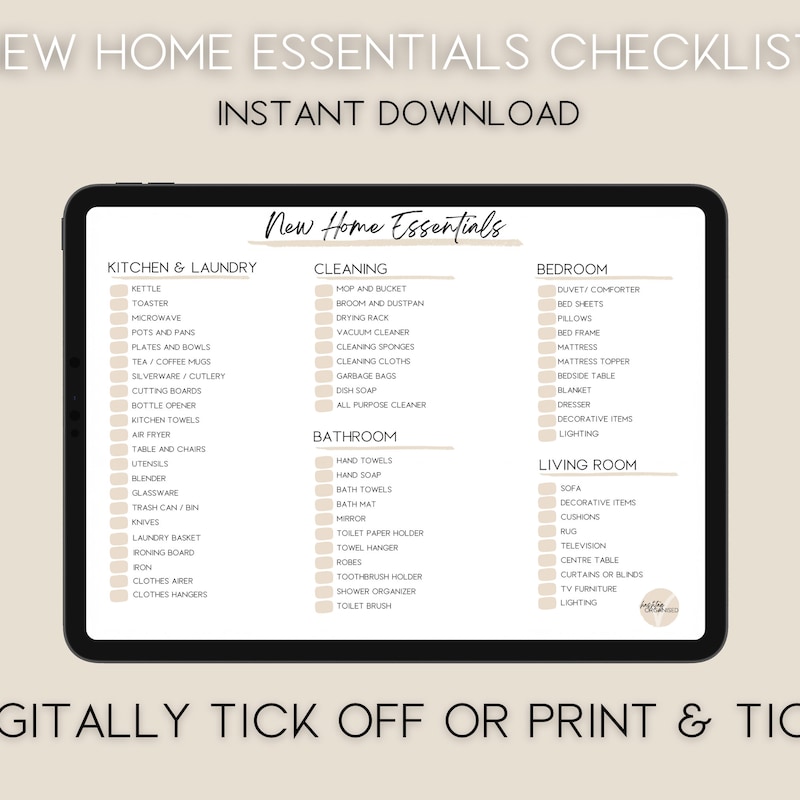 New Home Checklist - Etsy Australia