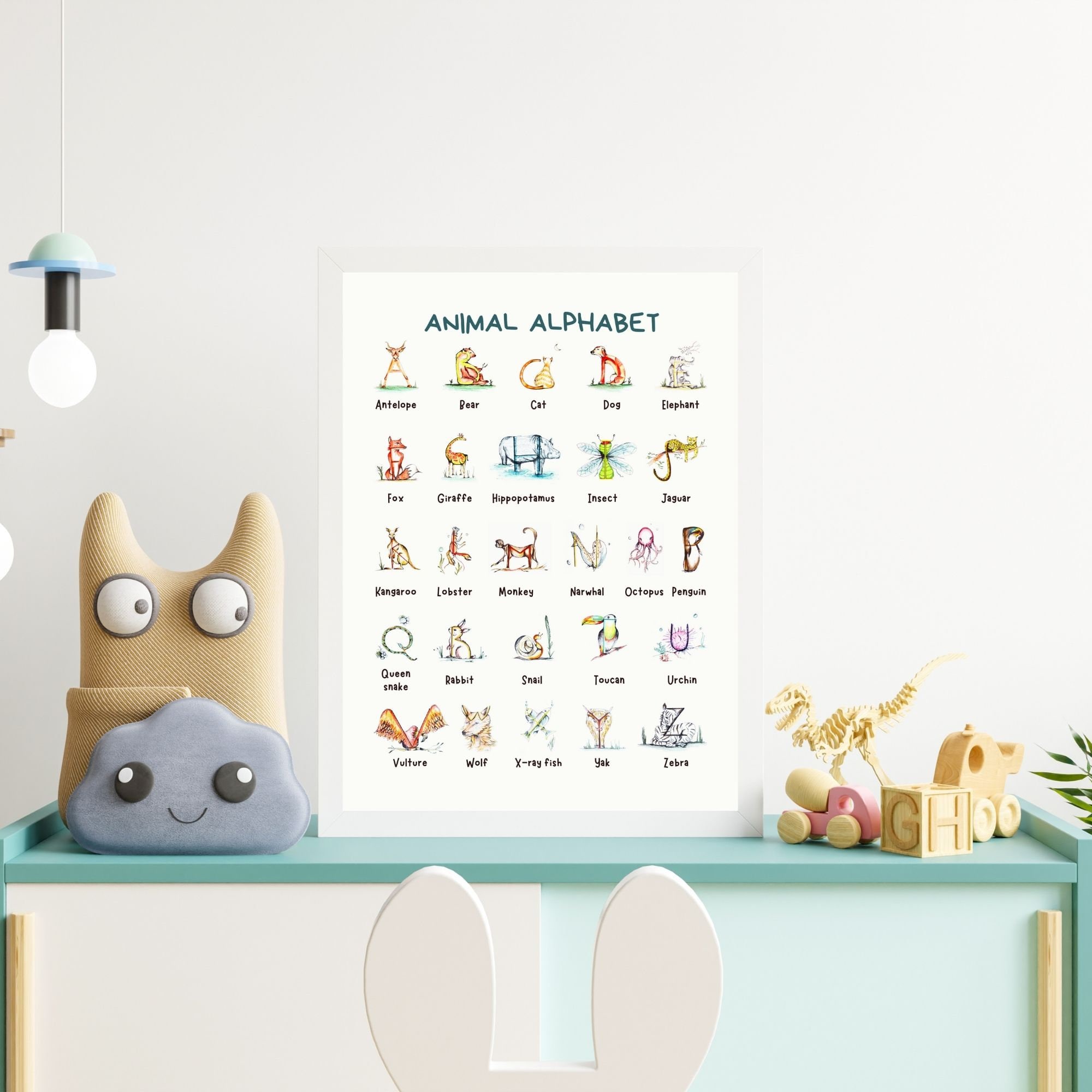 Printable Educational Poster ABC Animal Poster Alphabet Poster Waldorf ...