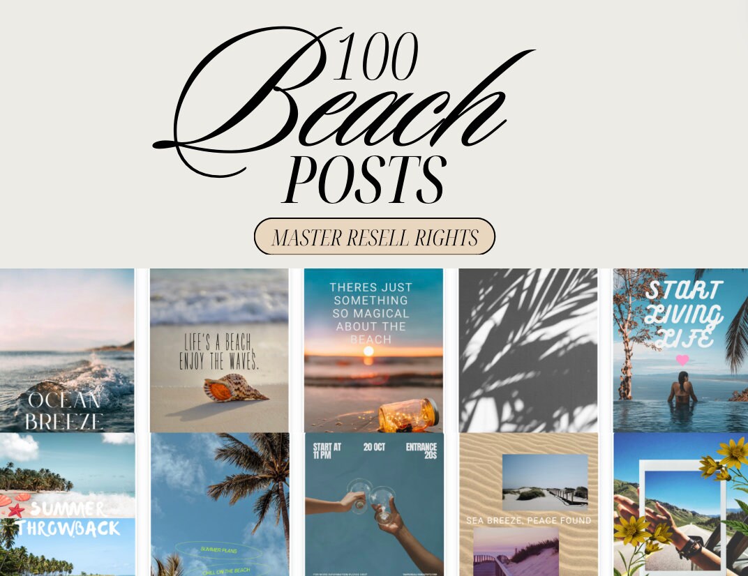 100 Beach Posts, Travel Posts, Travel Agent Content Master Resell ...