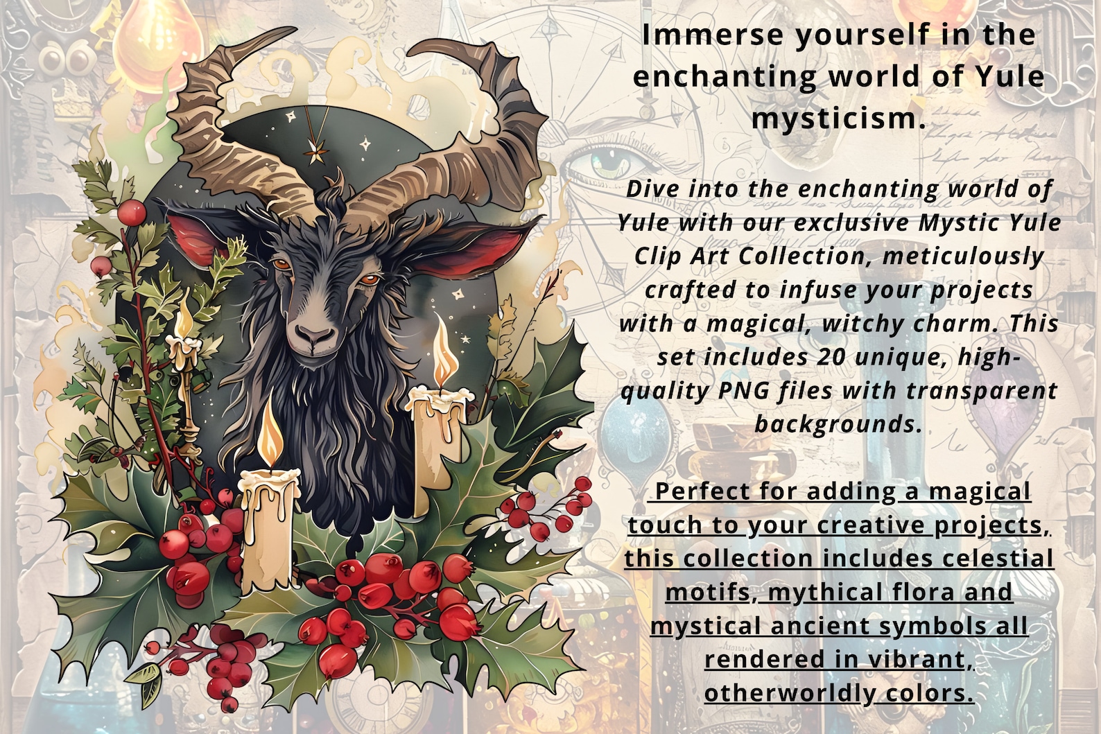 Mystic Yule Clip Art Mystical Yule Junk Journal Witchy Journaling Yule ...