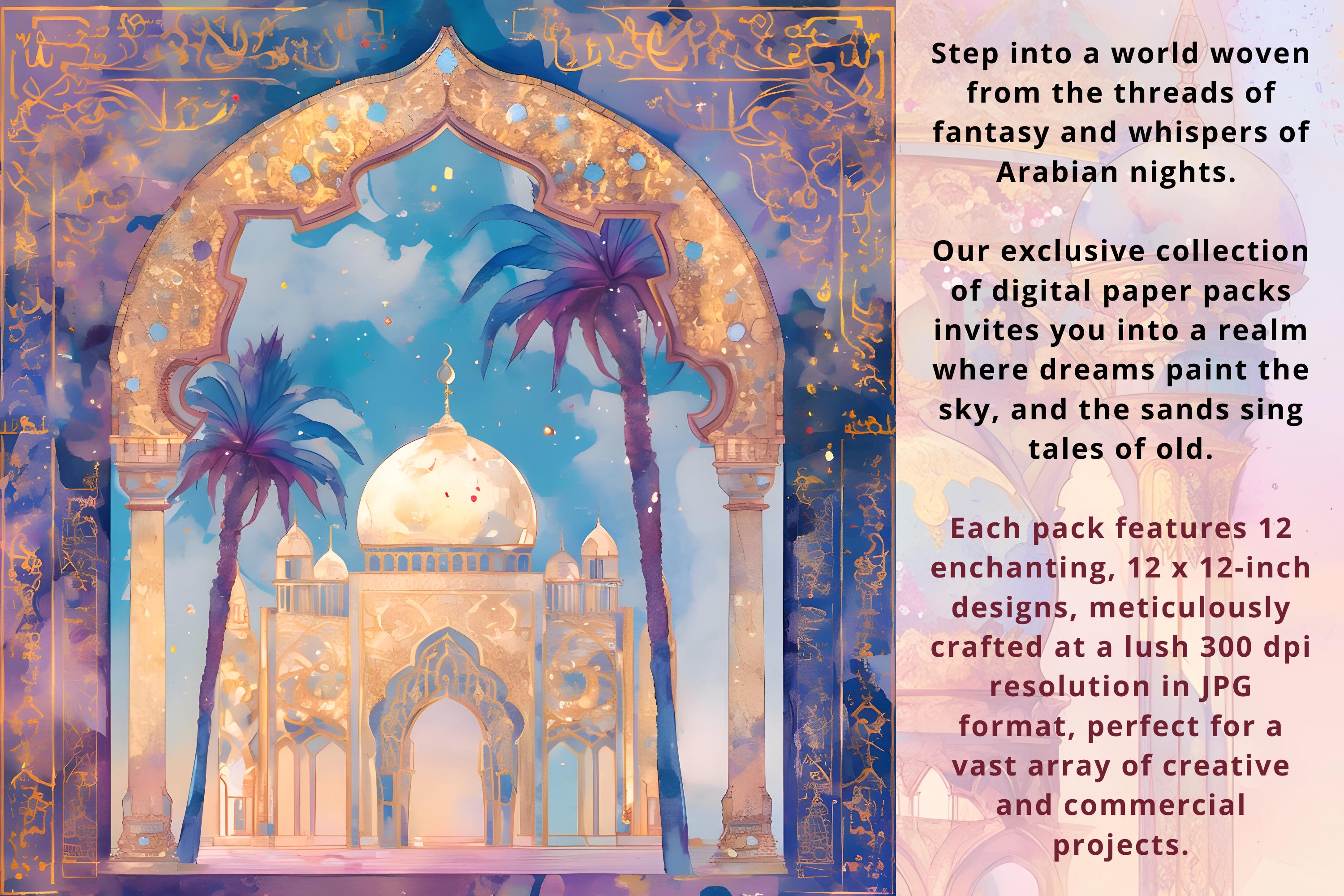 Lush Pastel Arabic Digital Paper Watercolor Islamic Arabian Journal ...