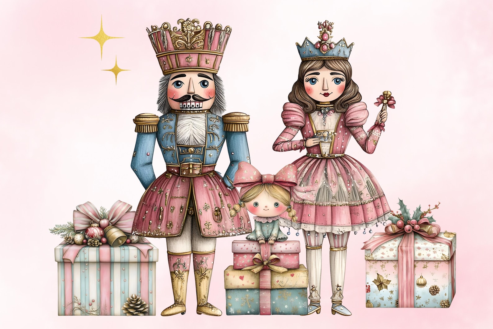 Pastel Christmas Toys Clip Art Pastel Nutcracker Clip Art Pink ...