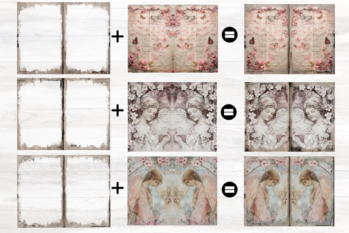 Grey Junk Journal Overlay Junk Journal Borders Junk Journal Templates ...