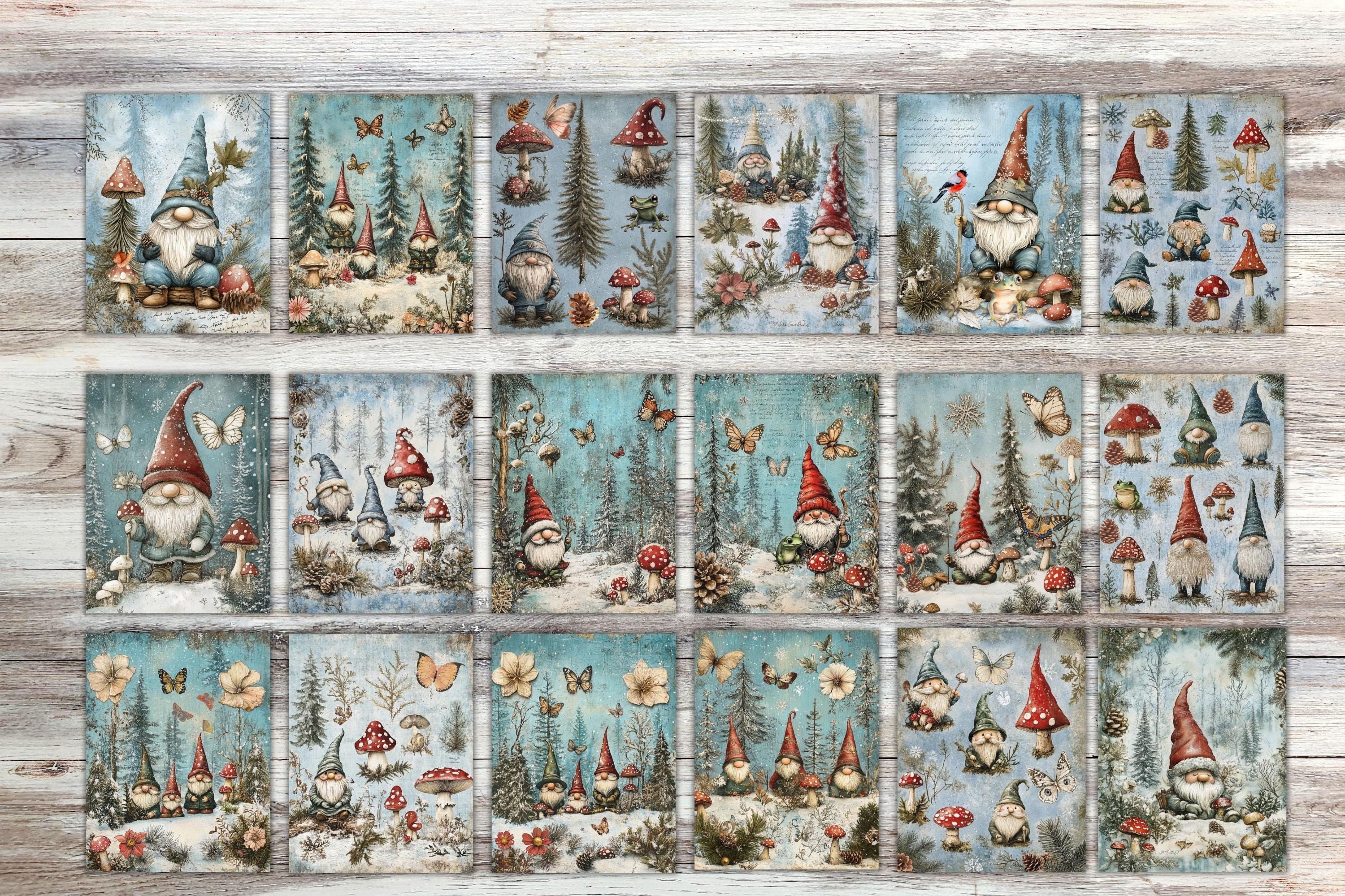 Gnome Winter Wonderland Journal Pages Winter Mushroom Christmas ...