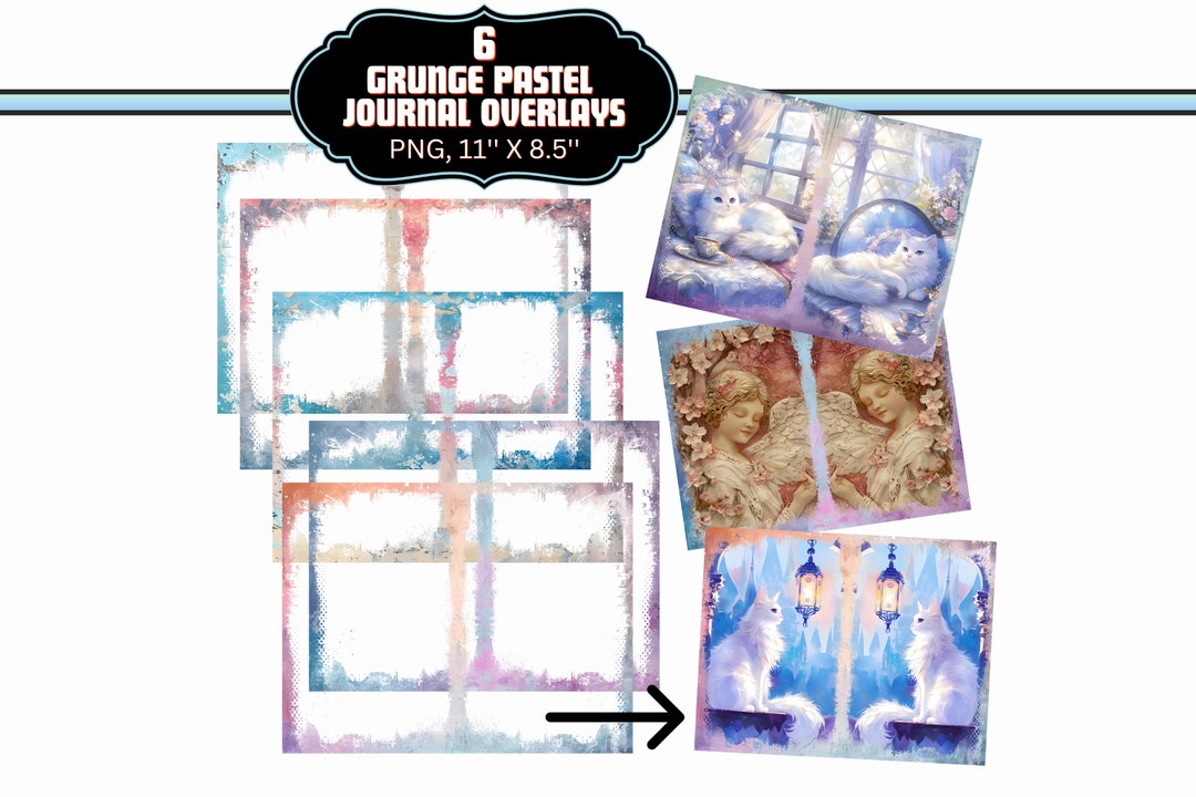 Pastel Grunge Junk Journal Overlays Vintage Journal Overlay Junk ...