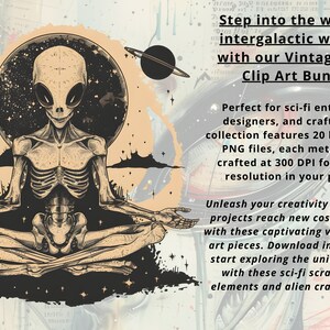 Vintage Alien Clip Art Vintage Aliens Clip Art Alien Digital Art Alien ...