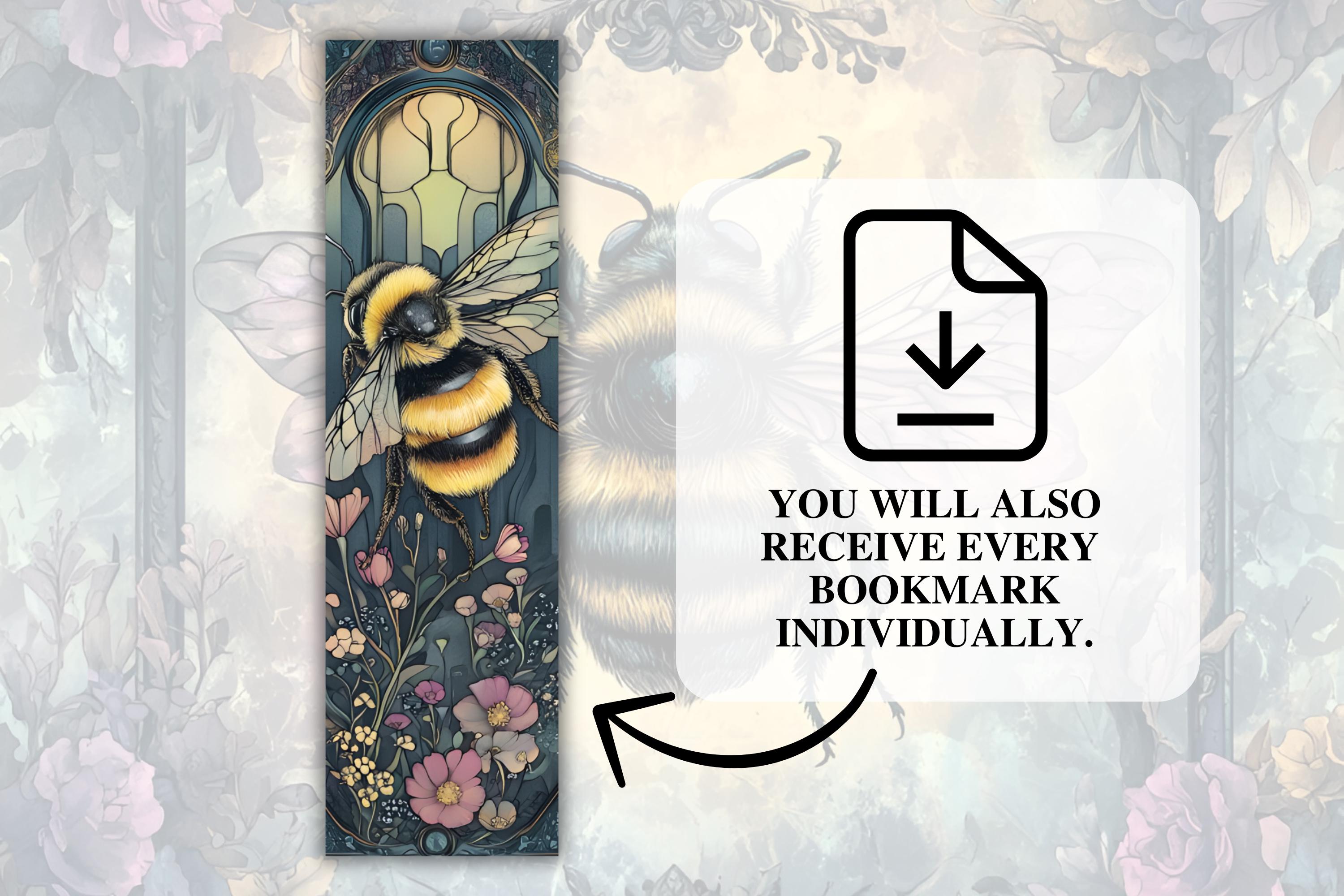 Vintage Bees Digital Bookmarks Honey Bees Bookmarks Eco-friendly ...