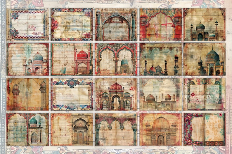 Traditional Arabic Journal Pages Islamic Arabian Junk Journal Papers ...