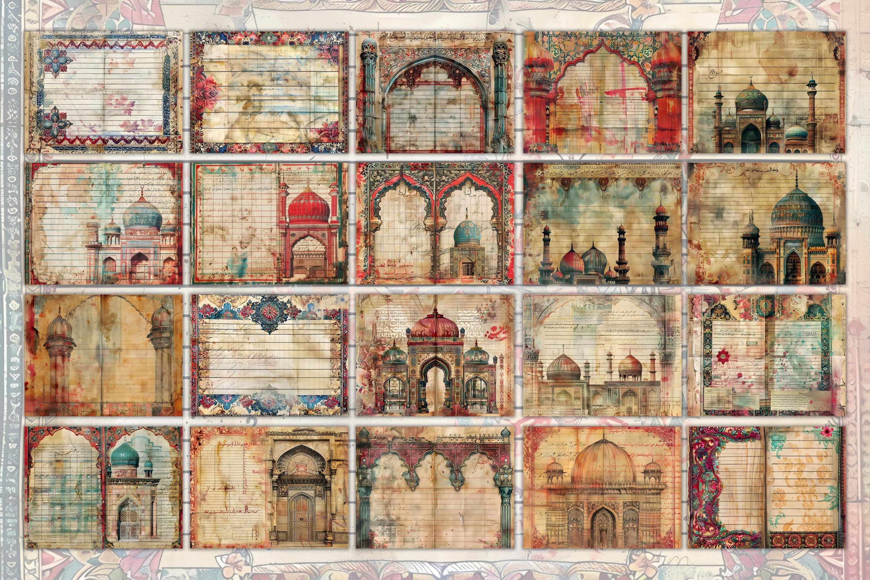 Traditional Arabic Journal Pages Islamic Arabian Junk Journal Papers ...