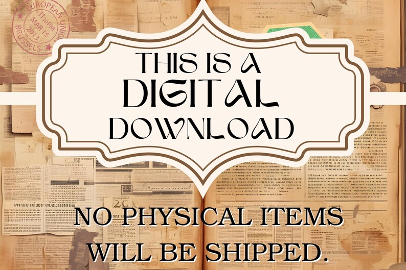 Newsprint A4 Junk Journal Printable Old Papers Neutral Vintage Papers ...
