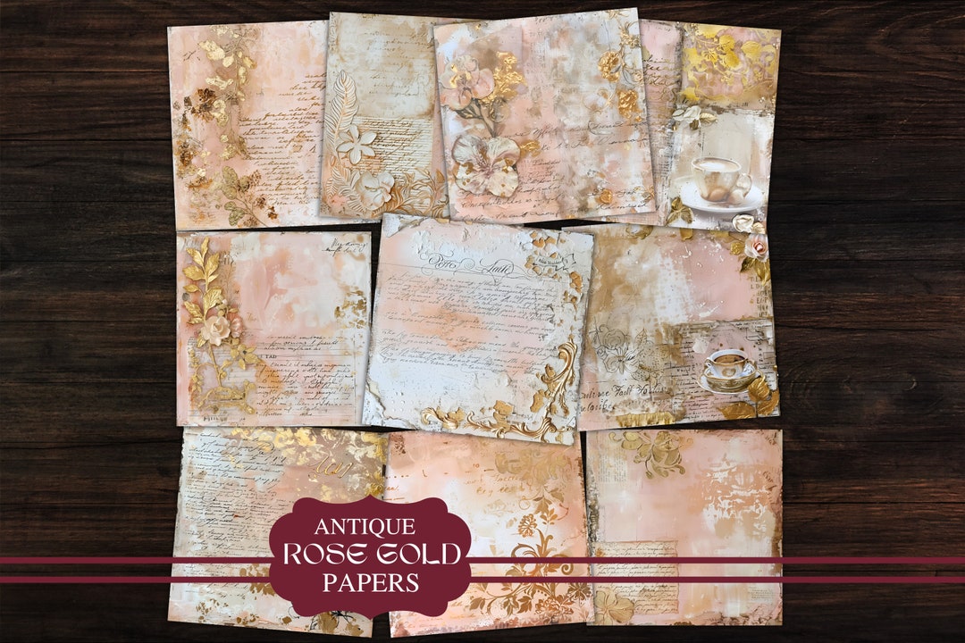 Romantic Old Paper Rose Gold Grunge Papers Abstract Rose Gold Aged ...