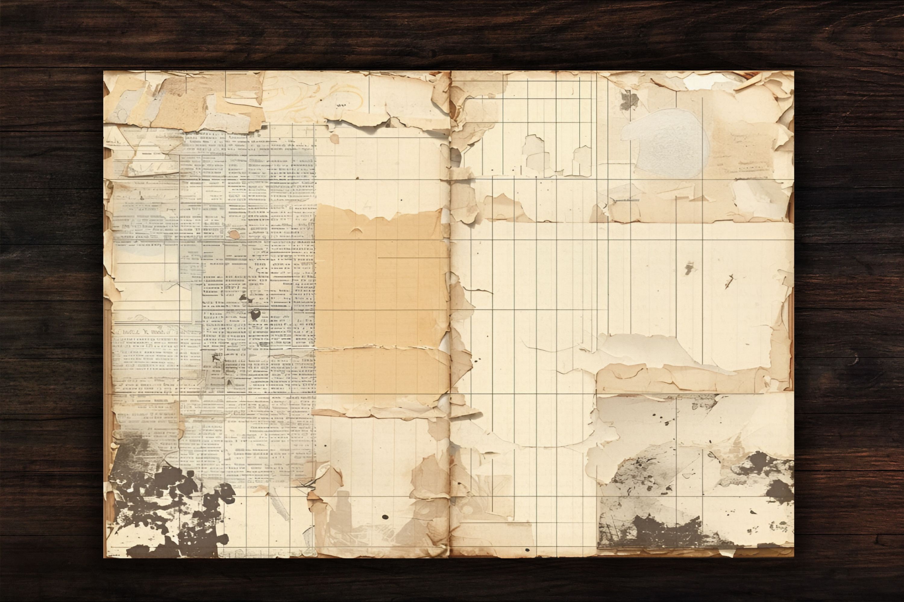 Vintage Junk Journal Paper: 14 Distressed Antique Pages (digital ...