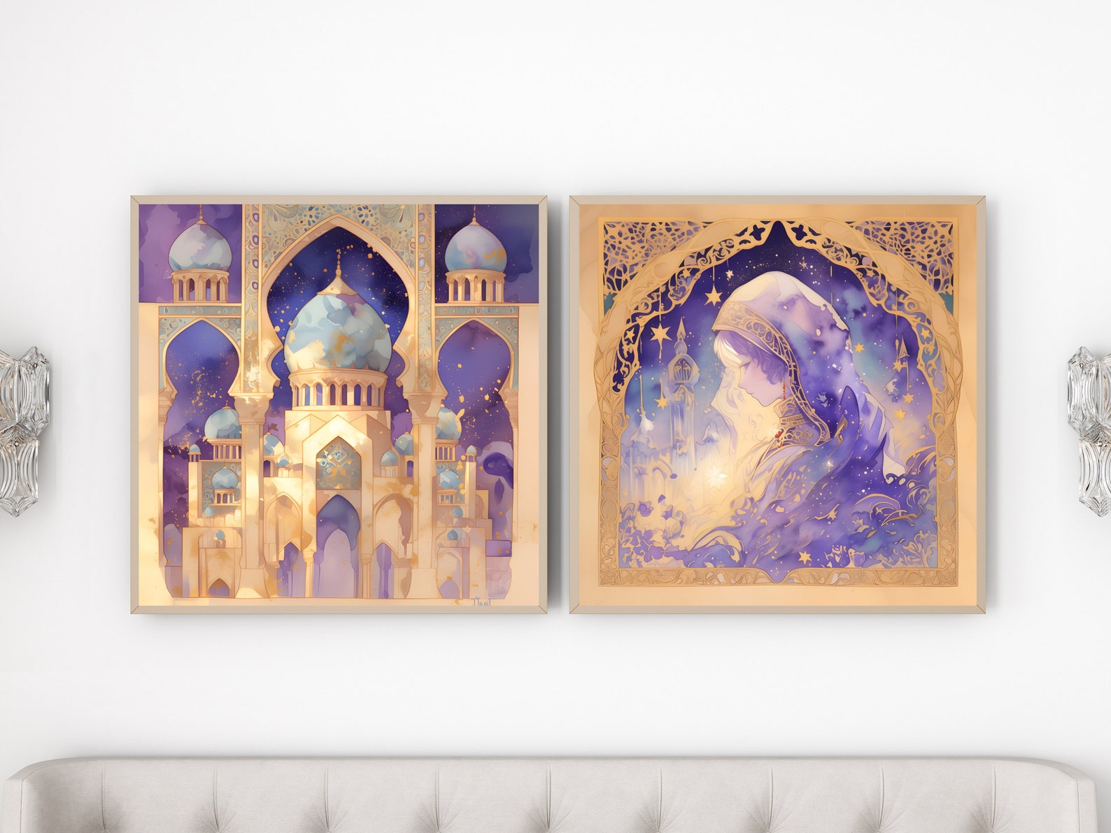 Gold Arabian Watercolor Digital Paper Art Islamic Arabian Junk Journal ...