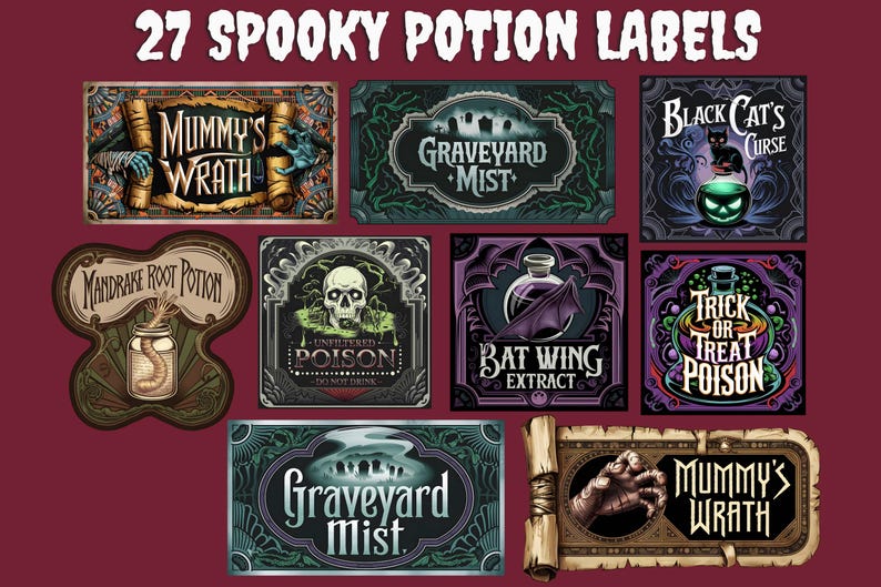 Witch Potion Labels Apothecary Labels Halloween Potion Label Printables ...