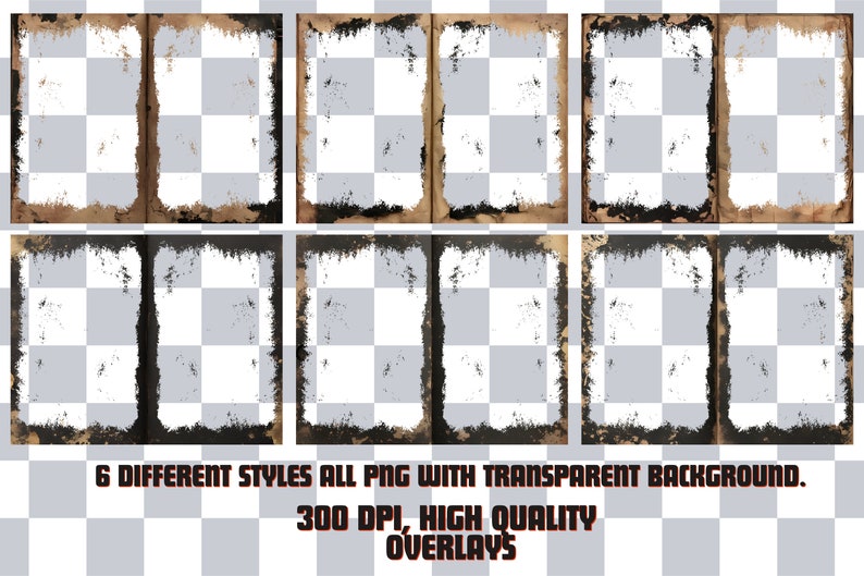 Grunge Old Pages Junk Journal Overlays Vintage Journal Overlay Junk ...