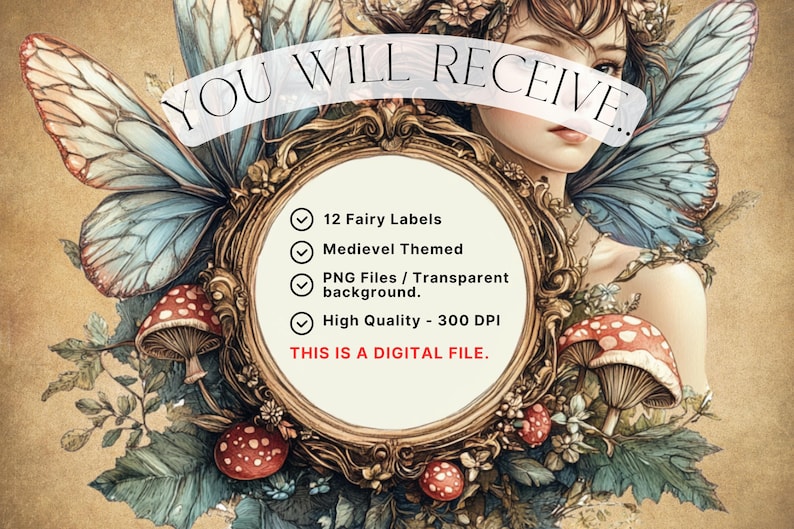 Fairy Printable Labels Fairy Labels Aged Potion Label Blank Potion ...