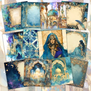 Islamic Pastel Arabic Digital Paper Watercolor Islamic Arabian Junk ...