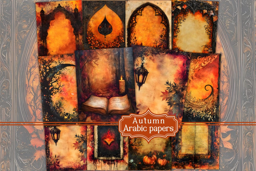 Mystic Autumn Arabic Perkament Paper Arabian Border Pages Vintage ...