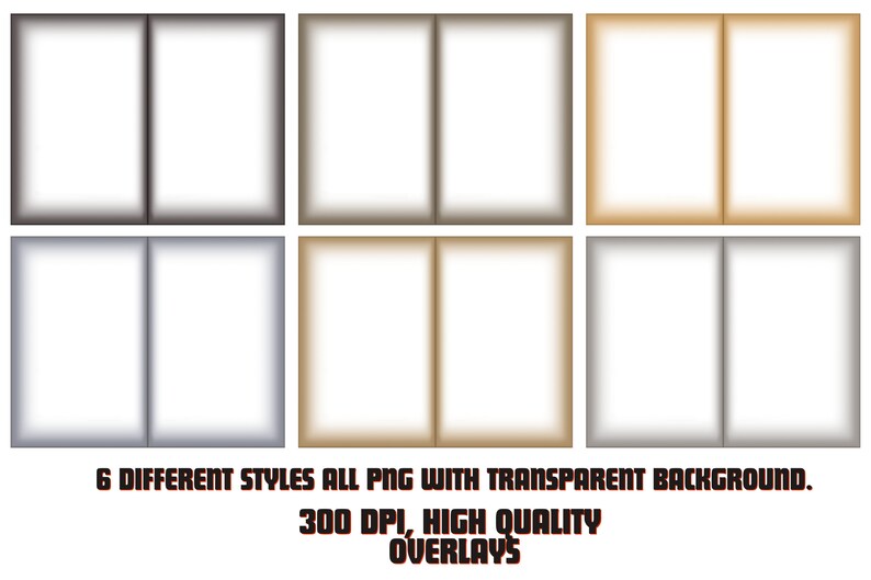 Vintage Page Border Overlays, Neutral Rustic Journal (PNG, 11x8.5 In ...