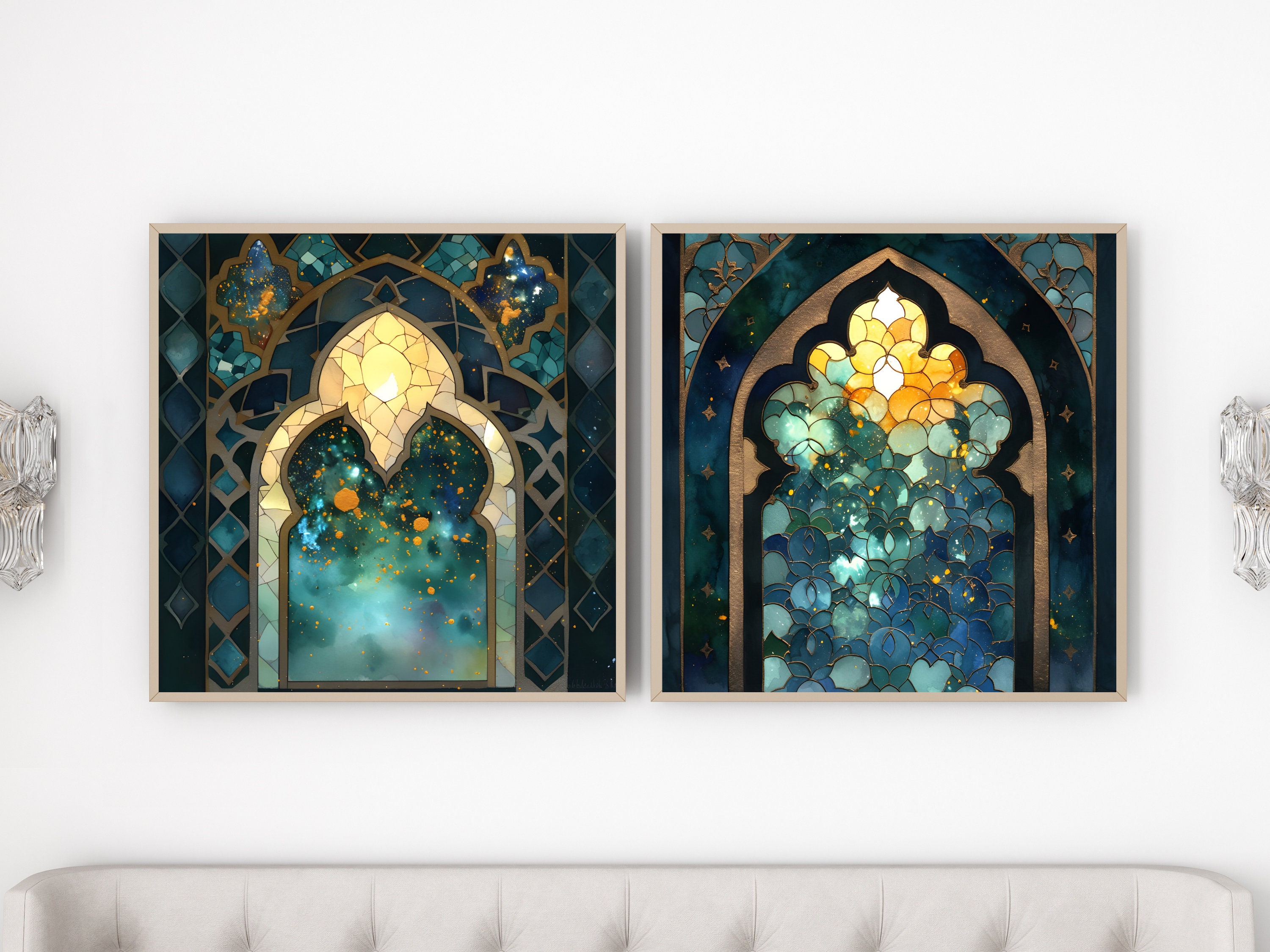 Watercolor Arabian Nights Digital Paper Wall Art Islamic Arabian Junk ...