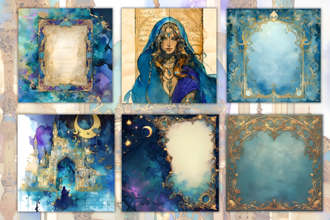 Islamic Pastel Arabic Digital Paper Watercolor Islamic Arabian Junk ...