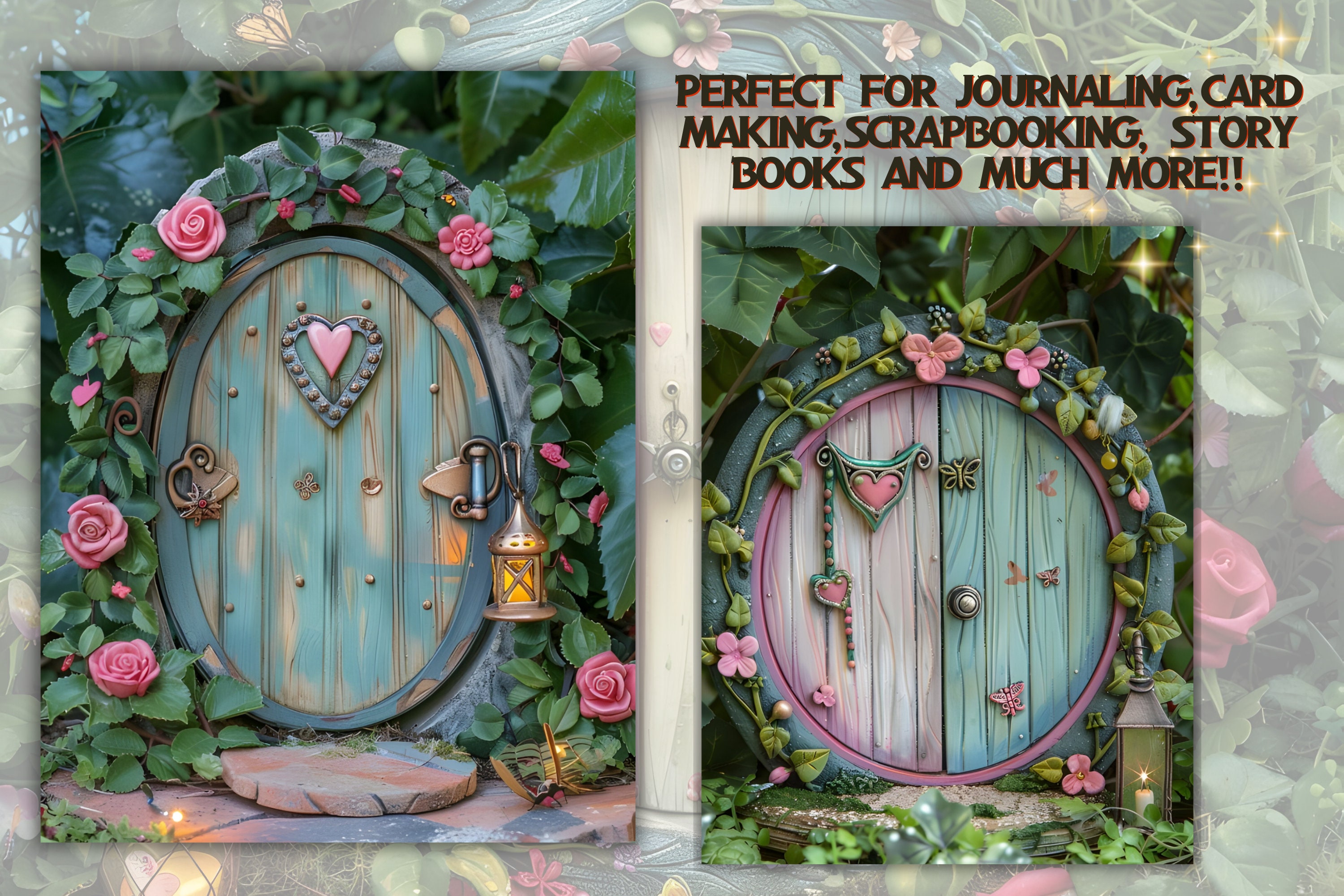 Magical Fairy Door Printable Door Digital Paper Fantasy Journal Page ...