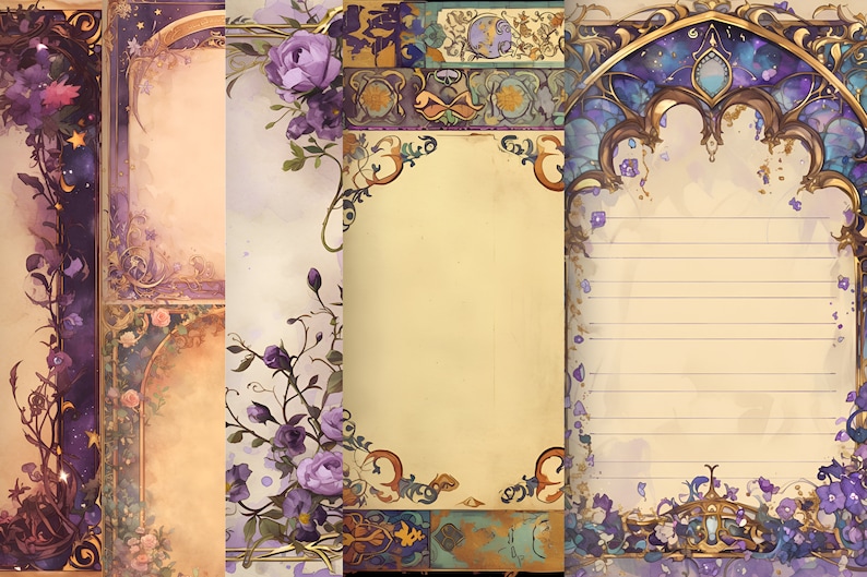 Arabian Journal Paper Vintage Medieval Manuscript Frame Arabic Border ...