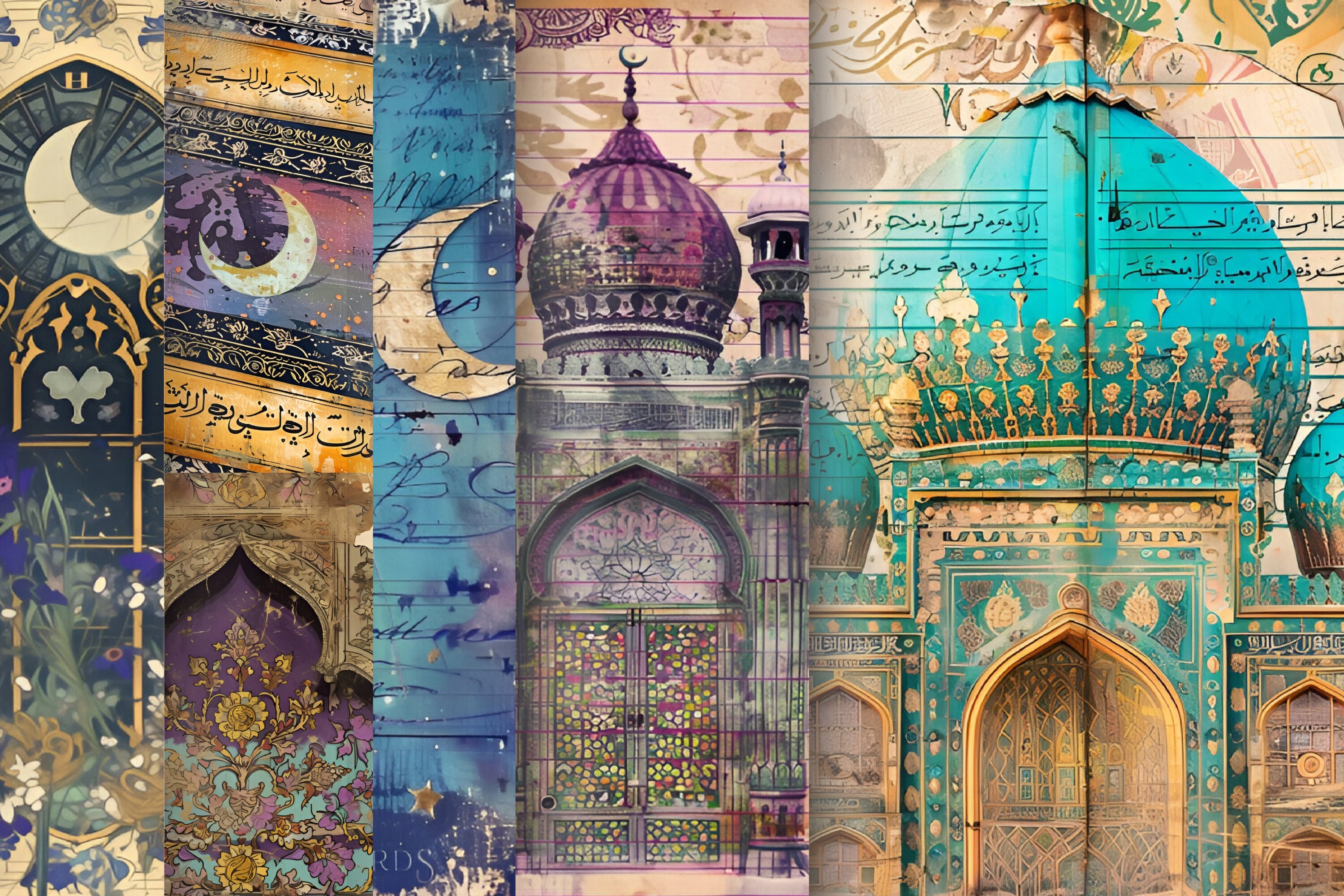 Arabic Journal Pages Islamic Arabian Junk Journal Papers Scrapbooking ...