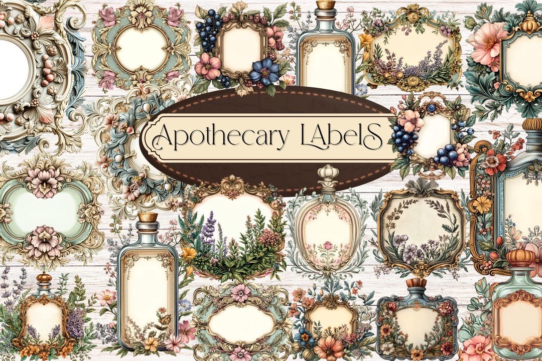 Colorful Apothecary Labels Potion Label Pastel Pharmacy Potion Bottle ...
