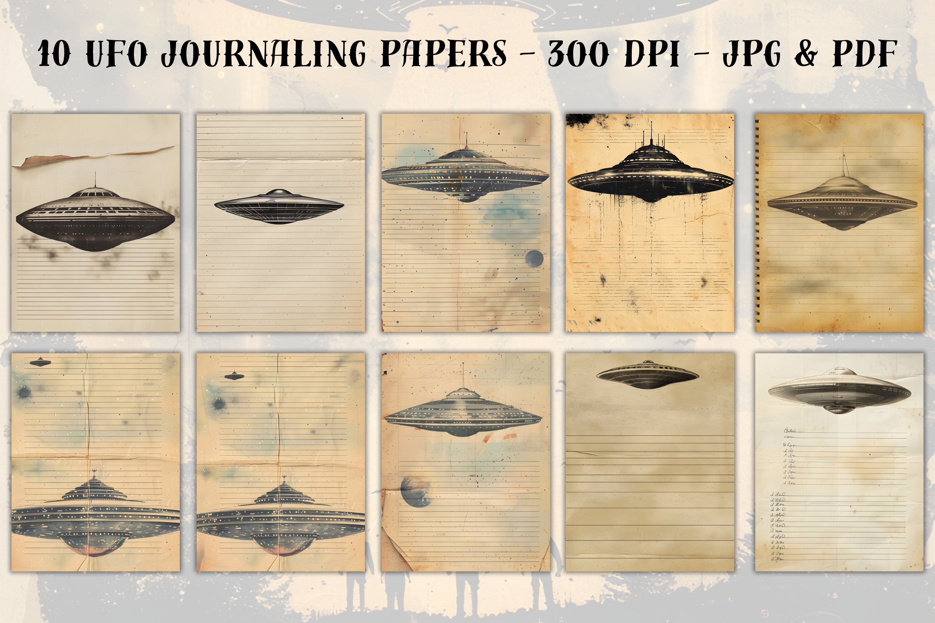 Top Secret Alien Junk Journal Kit Vintage Aliens Junk Journal UFO ...