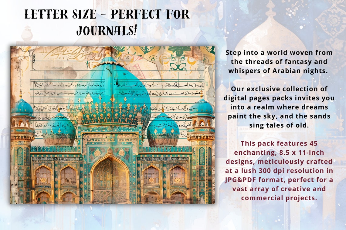 Arabic Journal Pages Islamic Arabian Junk Journal Papers Scrapbooking ...