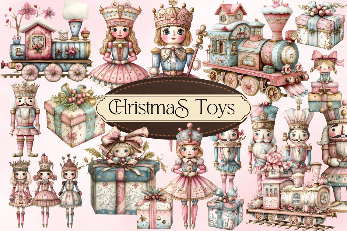 Pastel Christmas Toys Clip Art Pastel Nutcracker Clip Art Pink ...