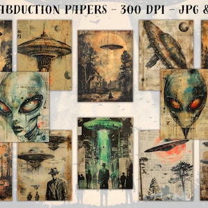 Top Secret Alien Junk Journal Kit Vintage Aliens Junk Journal UFO ...