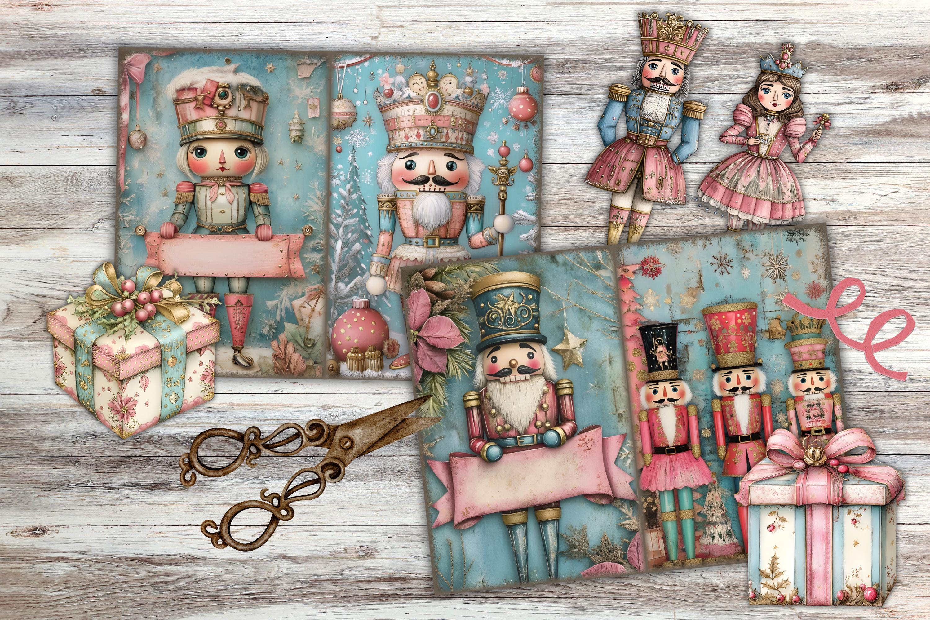 Pastel Nutcracker Junk Journal Kit Pastel Christmas Junk Journal Kit ...