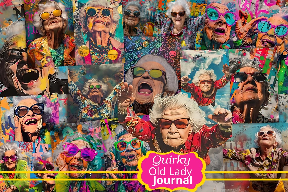 Whimsical Old Lady Junk Journal Crazy Old Ladies Pages Funny Old Lady ...