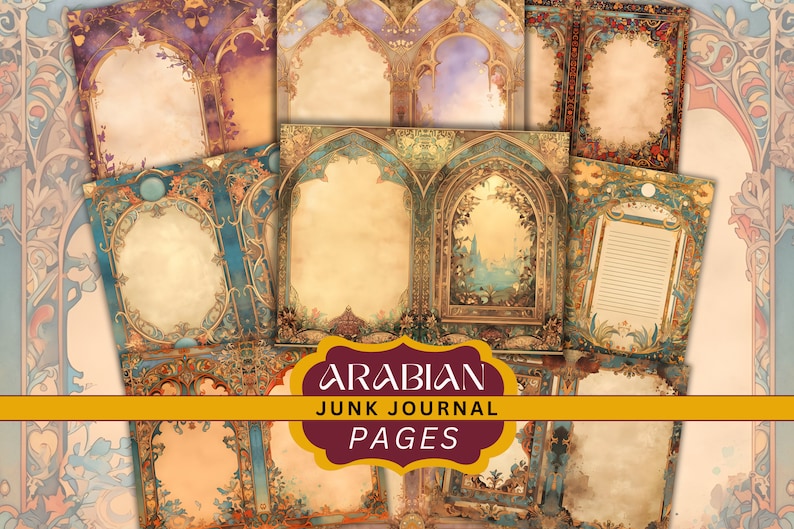 Pastel Arabian Junk Journal Arabian Nights Paper Dreamy Arabian Junk ...