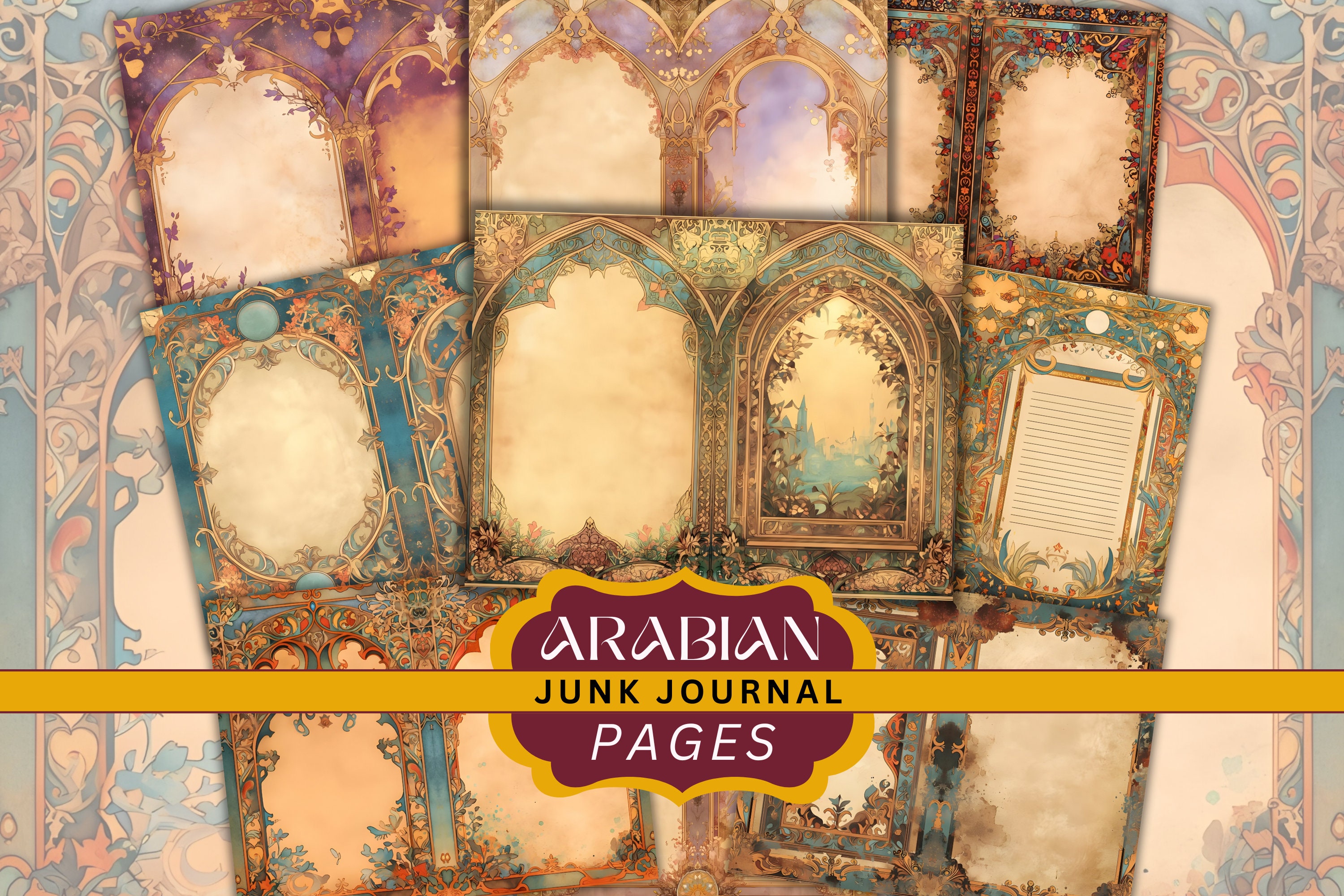 Pastel Arabian Junk Journal Arabian Nights Paper Dreamy Arabian Junk ...