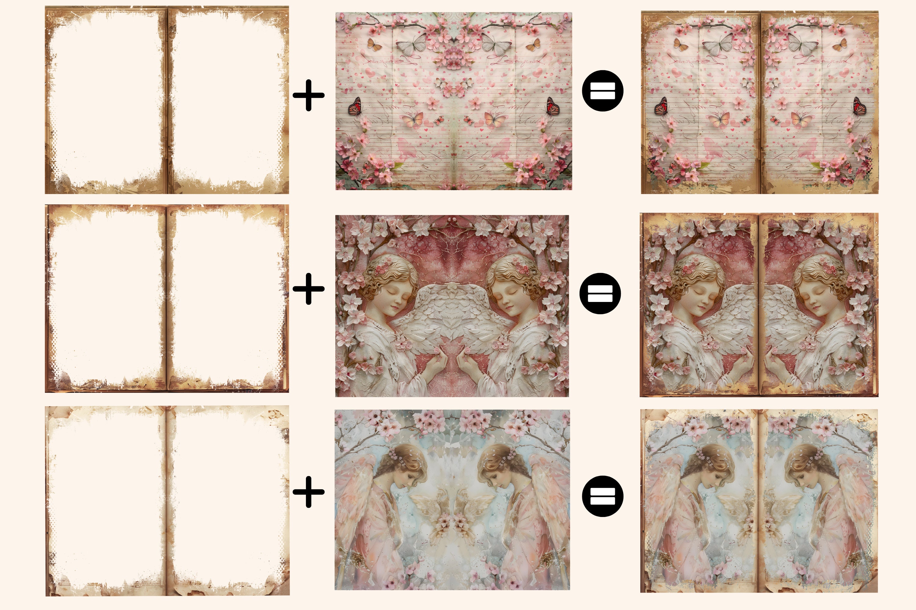 Old Pages Junk Journal Overlays Vintage Journal Overlay Junk Journal ...